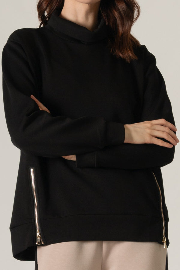 Butter Modal Mock Neck Top - Black - Bub and Beck by Madison Taylor